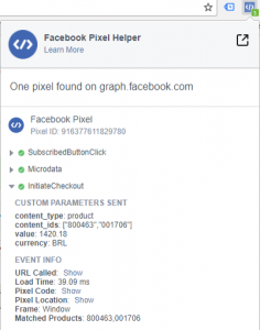 Facebook pixel helper